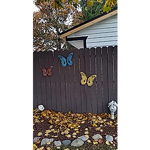 Superdream 3D Nature Inspired Metal Butterfly DIY Decorative Wall Art Trio Hang Indoors or Outdoors