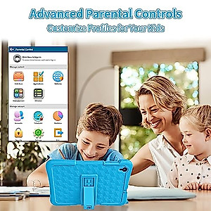 Android Tablet 8 inch Tablet, Android 12 Tablets Google GMS, HD1280*800, 3GB+32GB Storage, 4000mAh Battery, WiFi, Bluetooth, Shockproof Case(Blue) pre-Installed IWAWA, Switchable to Kids for Tablets