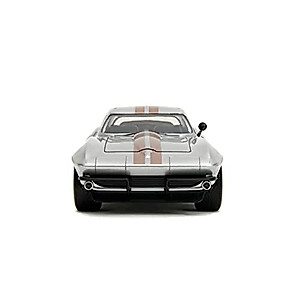 Big Time Muscle 1:24 1966 Chevrolet Corvette Stingray Die-Cast Car, Toys for Kids and Adults(Silver)