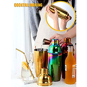 Buyerstar Bar Set 5-Piece Mixology Bartender Kit - Cocktail Shaker Set Bar Tool Set for Home and Professional Bartending - Martini Shaker and Drink Mixing Bar Tools - Cocktail Kit(GOLD)