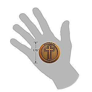 Don't Be Anxious Coin, Believe in me, Worry Stone for Anxiety, Antique Gold-Color Plated Challenge Coin, He Cares for You - 1 Peter 5:7 Gift