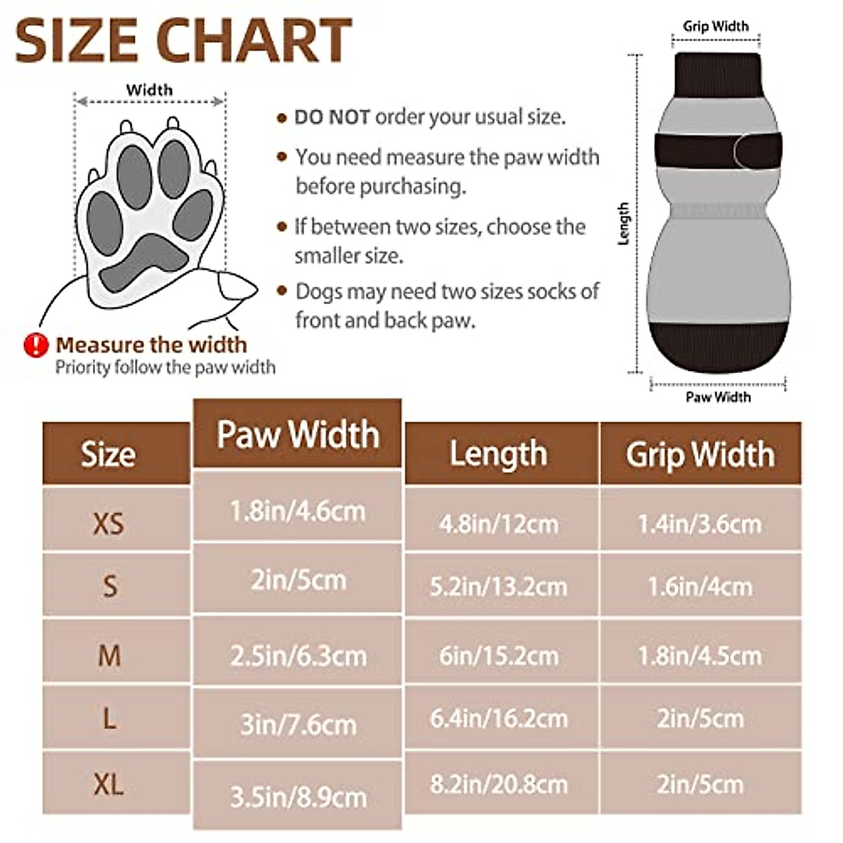 PUPTECK Double Side Anti-Slip Dog Socks with Adjustable Straps for Small Medium Large Dogs Indoor Hardwood Floor, 2 Pairs Pet Paw Protection Traction Control Grip Socks Prevents Licking, Grey L