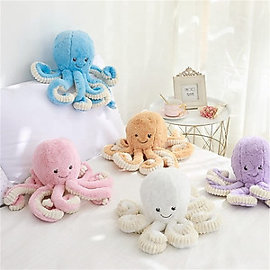 lapeche Plush Cute Octopus Dolls Soft Toy Stuffed Marine Animal for Boys Girls Birthday Presents (White, 16")