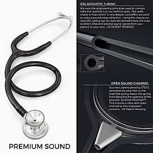 MDF Instruments Rose Gold ProCardial Cardiology Stethoscope + MDF Stethoscope Hard Case for Classic Cardiology, MD One and Acoustica Stethoscopes