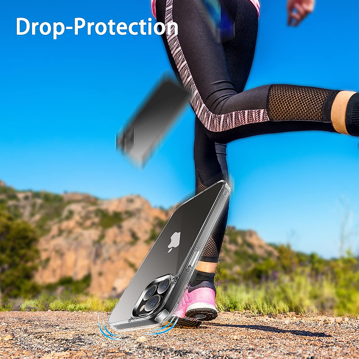 JJGoo Compatiable with iPhone 13 Pro max Case Clear, Transparent Shockproof Phone Case, Slim Anti-Scratch Hard PC Back Protective Cover Bumper, Clear