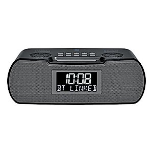Sangean Compact Bluetooth AM/FM Dual Alarm Clock Radio with Large Easy to Read Backlit LCD Display