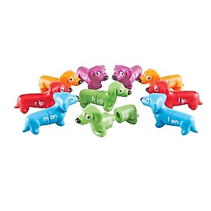 Learning Resources Snap-N-Learn Rhyming Pups Toy, Fine Motor Toys, Develops Color Recognition Skills, 20 Pieces, Ages 3+