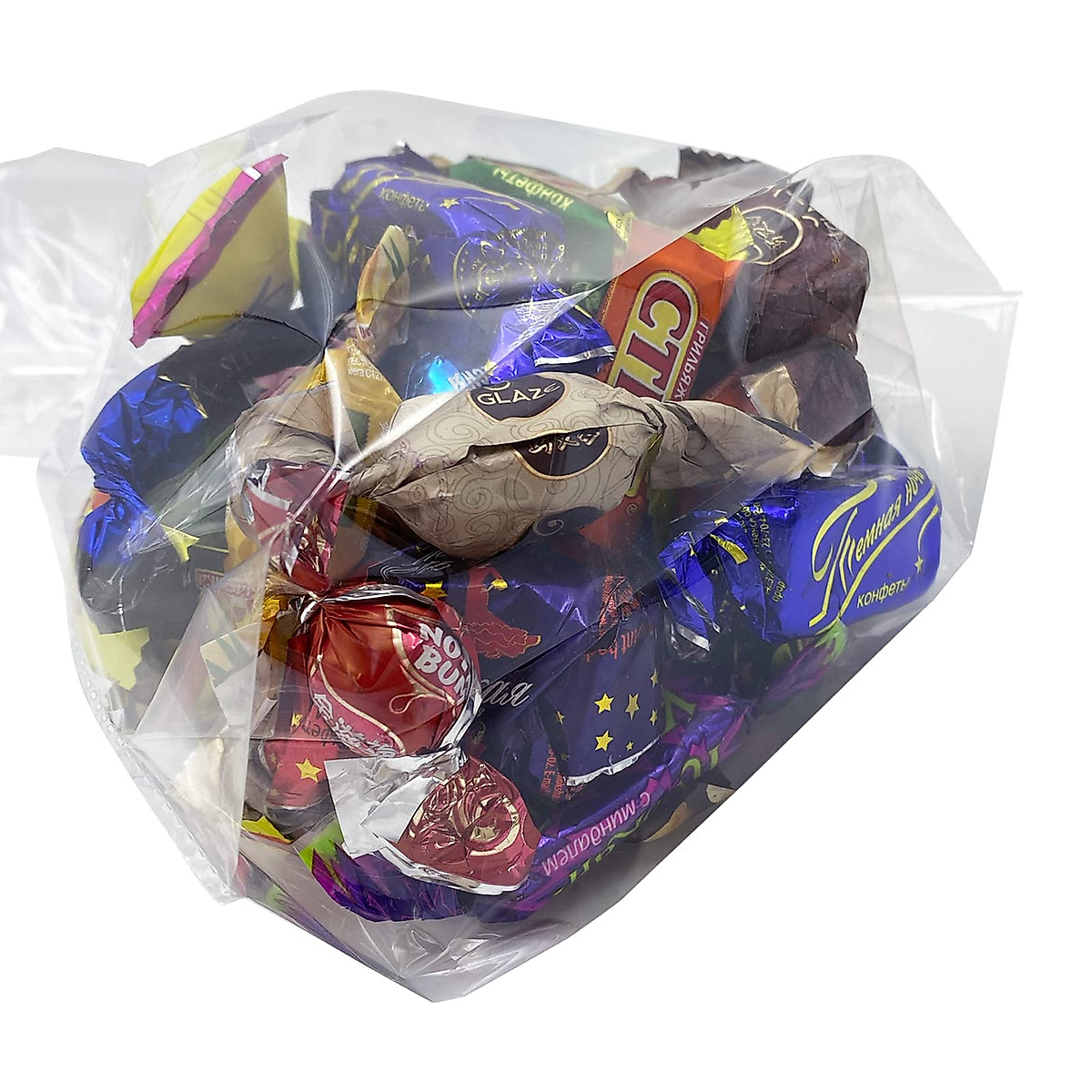 6"x 9" Flat Bottom Bags, Bottom Gusset Bags, 6x9 Cello Bags, Cellophane Treat Goodie Bags for Small Party Favor Packaging, Small Christmas Gift Wrapping Bags - 100 Pcs