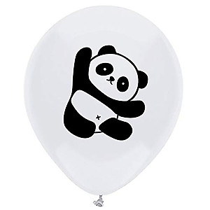 Panda Latex Balloons, 16-Pack 12inch Panda Printed Birthday Party Balloon, Decorations, Supplies