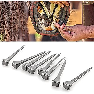JJHXSM 50pcs Horseshoe Nail E5 51mm Cold-Rolled Steel Horseshoe Nails for Horse Raining Harness Repair
