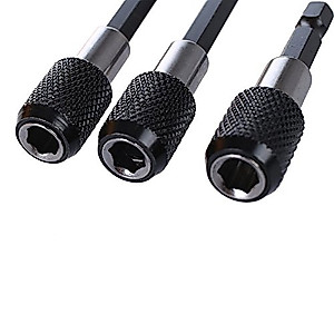 QISF 1/4" Hex Shank 105 Degree Right Angle Driver Angle Extension Power Screwdriver Drill Attachment Socket Adapter Bit + 3pcs Quick Release Magnetic Screwdriver Nut Drill Bit Holder Extension Kit Set