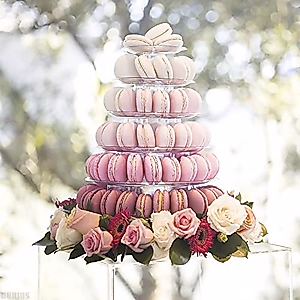 6 Tiered Tray Stand for Macarons - Round Cupcake Tower Stand Tea Party Decorations Cupcake Holder Dessert Table Display Set Donut Stand - Wedding Cake Stand Macarons and Cupcake Tower Party Supplies
