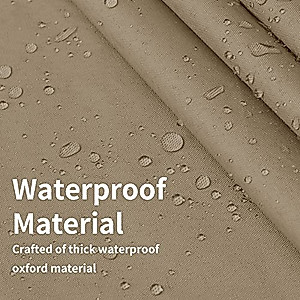 Easy-Going Waterproof Patio Cushion Covers 24x24x4 inch 4 Pack Replacement Non-Slip Outdoor Seat Cushion Slipcover with Zipper. ONLY Covers. Camel