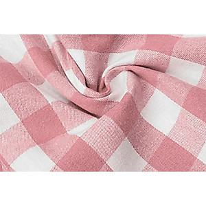 SANGTREE Mens Short Sleeve Plaid Shirt Summer Button Down Shirt Pink White Plaid，Small