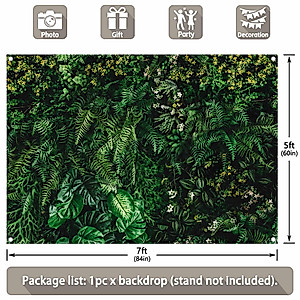 Swepuck 7x5ft Tropical Green Plam Leaves Photography Backdrop Nature Safari Background Hawaiian Luau Plants Party Decorations Birthday Baby Shower Photo Banner