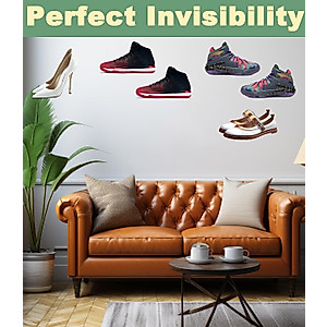 UVAPEK Floating Shoe Display Shelf, 6 Pack Acrylic Levitating Shoe Shelves for Wall Mount, Floating Shelves for Bedroom Playroom Showcase Sneaker Collection or Shoes Box, Easy to Install, Square-6