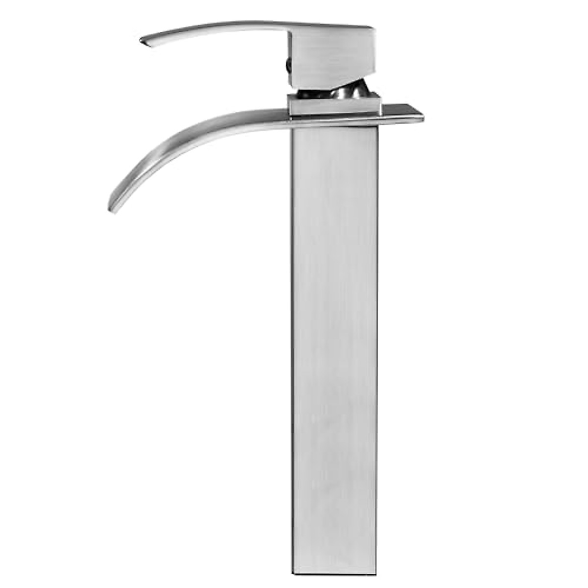 Novatto GF-136BN Eclipse Single Lever Waterfall Vessel Faucet, Brushed Nickel