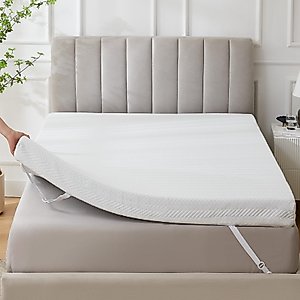 Homemate Memory Foam Mattress Topper Twin, 3 Inch Gel Cooling Mattress Pad High Density Foam Firm Mattress Topper, Soft Pressure Relieve Bed Topper CertiPUR-US, Non-Slip Removable & Washable Cover