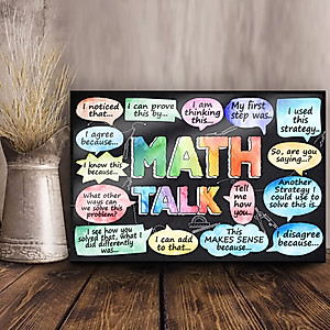 Minitowz Math talk Poster Collection Classroom Decor Teacher Wall Decoration, Decorations No Frame Full Size Print Gift for Back To School High posters 24x36 inch