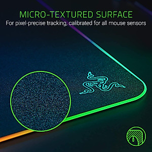 Razer Firefly V2 - Gaming Mouse Pad (Gaming Mouse Mat, Micro-Textured Surface, Cable Holder, RGB Chroma Lighting) Black