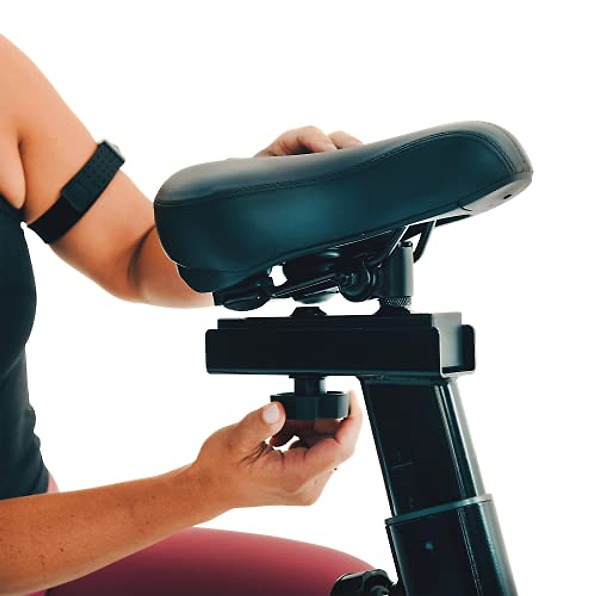 Fitness Reality Cycling Exercise Bike with Bluetooth Workout Tracking, 360° Adjustable Tablet Holder, 14 Levels Magnetic Resistance & Optional On Demand Coaching