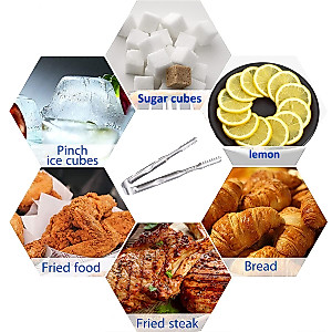 XQXC Mini Stainless Steel Serving Tongs Appetizers Tongs set for 2Pcs 6inch Sugar Cube Dessert Tiny Ice Tong Kitchen Tea Coffee Flatware Pastry Utensils Metal fruit tray tongs