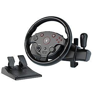 HG 2021 Gaming Racing Wheel 270 Degree Race Steering Wheel with Pedals and Double Vibration Function for PC/XBOX ONE/XBOX 360 / PS4 / PS3 / Nintendo Switch