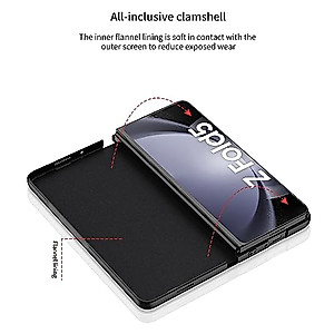 SHIEID Galaxy Z Fold 5 Case with S Pen Holder - Z Fold 5 Leather Case, Ultra -Thin Business Style Phone Case Compatible with Samsung Galaxy Z Fold 5 Case, Cloud Black