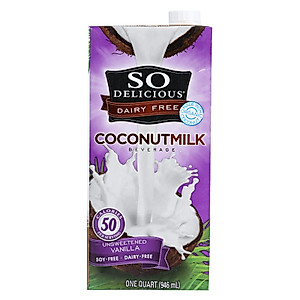 So Delicious Organic Unsweetened Vanilla Coconut Milk, 32 Fluid Ounce - 12 per case