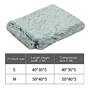 Pet Blanket Bed Pad Dog Blanket Mat Waterproof Washable Plush Square Dogs Cats Pets Warm Sleeping Bed Cover Mat for Dogs Cats - Coffee + White S
