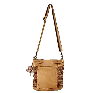 ART N VINTAGE Designer Mustard Leather Bag Purse for Women Flap Crossbody Vintage Look Handbag Macrame Weaving drawstring Shopper Handbags - Meidi Theme