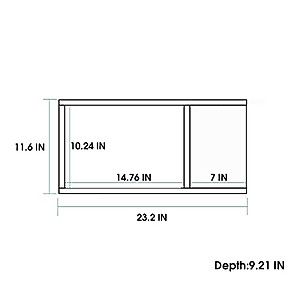Otlsh Open Bookcase, Organizing Shelf, Desktop Bookshelf, Natural+Black