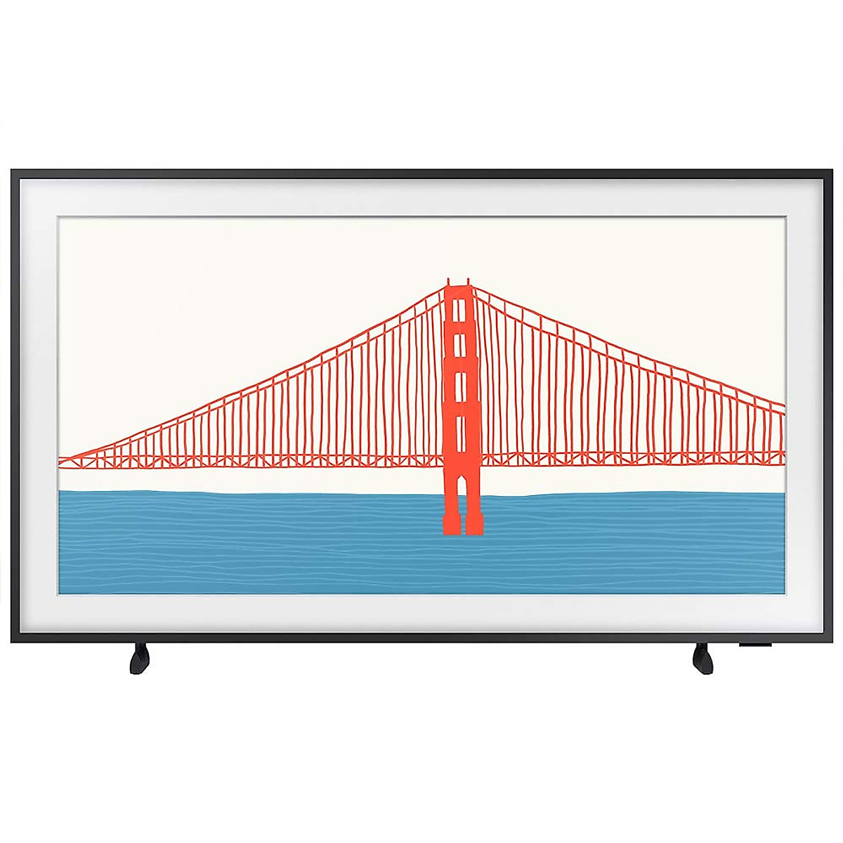 SAMSUNG QN55LS03AAFXZA 55 Inch The Frame QLED 4K Smart TV Bundle 55 inch The Frame Customizable Bezel Modern White