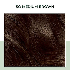 Clairol Natural Instincts Demi-Permanent Hair Dye, 5C Brass Free Medium Brown Hair Color, Pack of 3