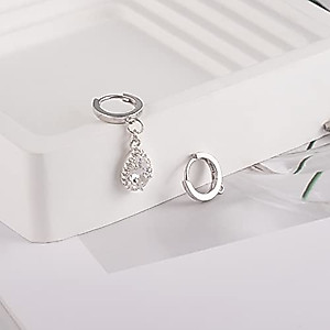 925 Sterling Silver Leverback Earring Hooks White Gold Plated Hypoallergenic Leverback Earring Hooks for Dorp Dangle Earrings Making 11mm/0.43 Inch