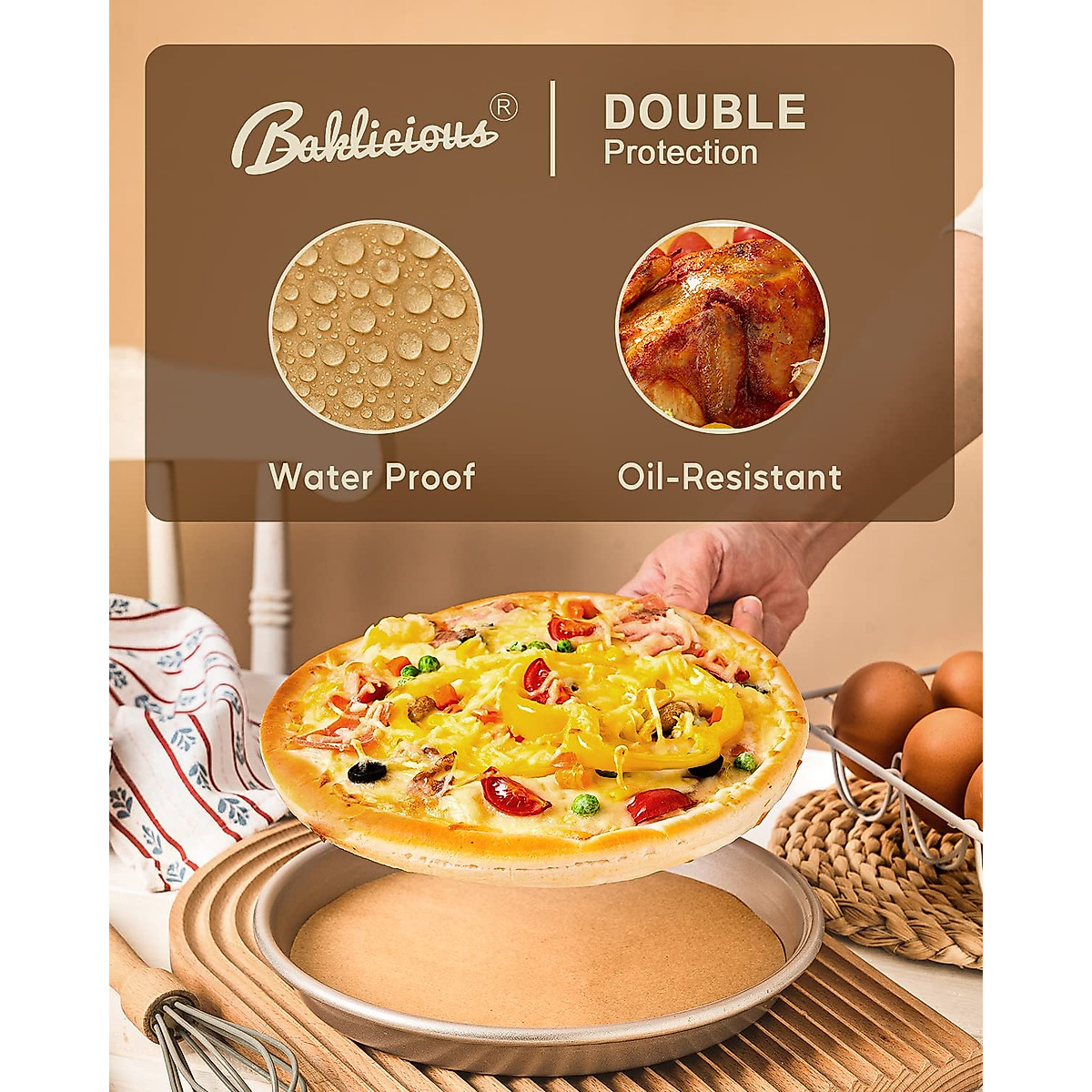 Baklicious 250Pcs 8 Inch Parchment Paper Rounds. Non Stick Round Parchment Paper, Baking Parchment Circles for Cake Baking, Patty Separating, Tortilla Wrapping