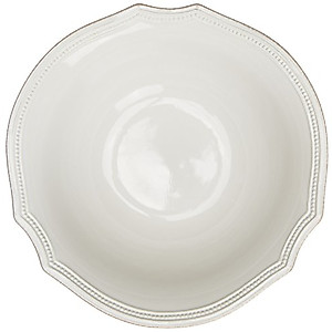 Lenox White French Perle Bead Serving Bowl, 64-Ounce
