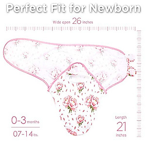 3-Pack Baby Swaddle Blanket Sleep Sacks, Newborn Swaddle Sack, Baby Swaddles 0-3 Months, Swaddles for Newborns, Baby Sleep Sack, Baby Swaddle Blanket Wrap, Pink Floral