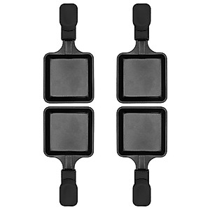 Non-Stick Coated Mini Grill Cheese Pan Melting Accessories for Raclettes Replacement trays Raclette Dishes Mini raclette pans, Square Shape(4PCS)
