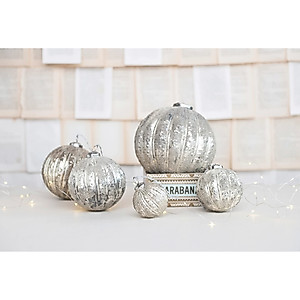 Creative Co-Op 4" Round Flocked Glass Ornament