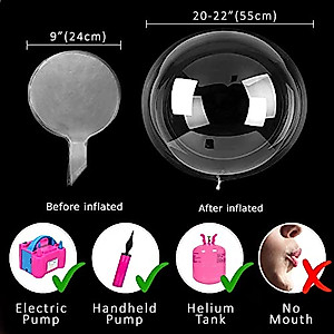 Lightsfever Clear Balloons, Large 22 inch Bobo Balloons, Transparent Balloons, Wedding Bubble Balloons, Wedding Party Decorations, Birthday Decorations, Bachelorette Party Balloons, for Helium or Air