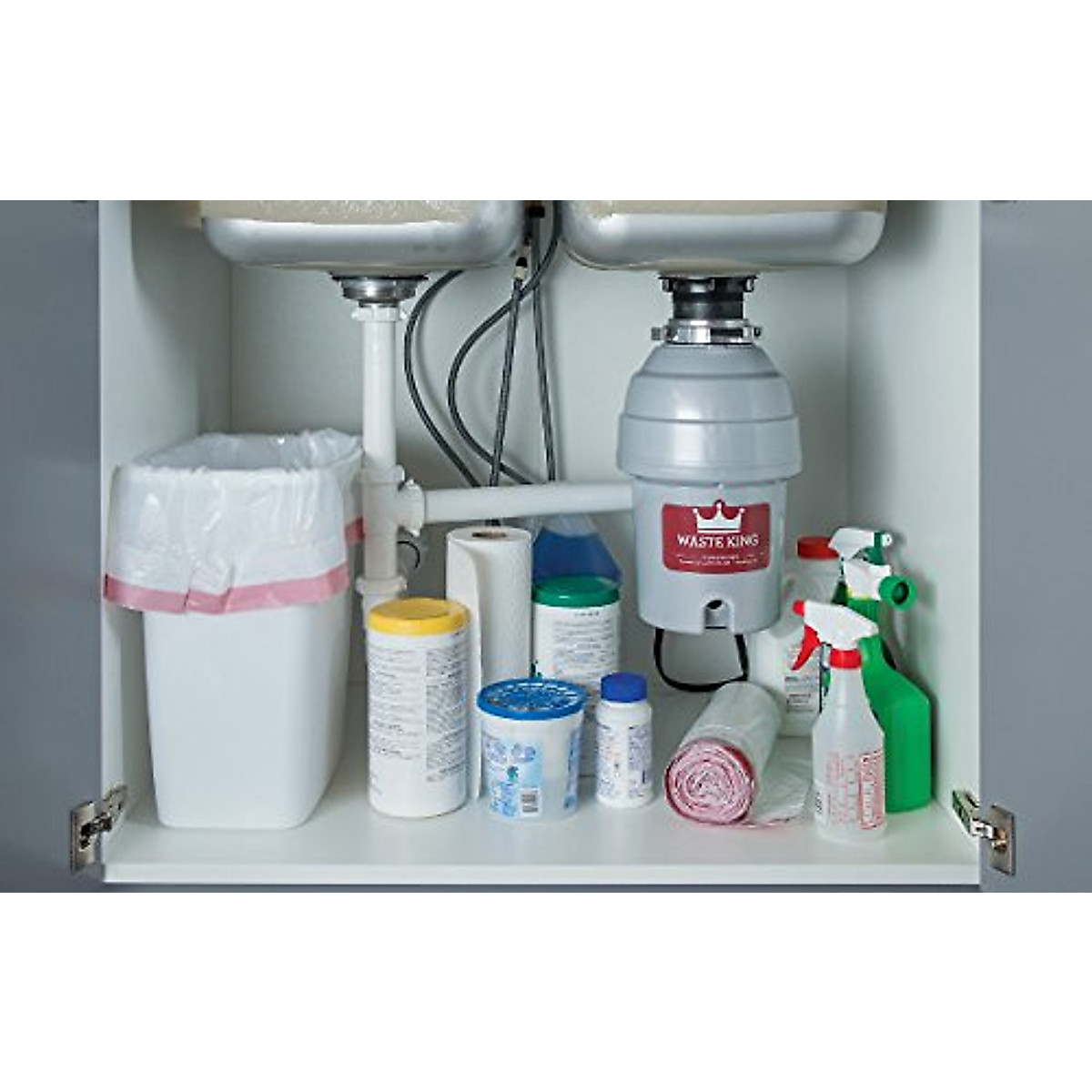 Waste King 1 HP Garbage Disposal with Power Cord, Food Waste Disposer for Kitchen Sink, L-8000