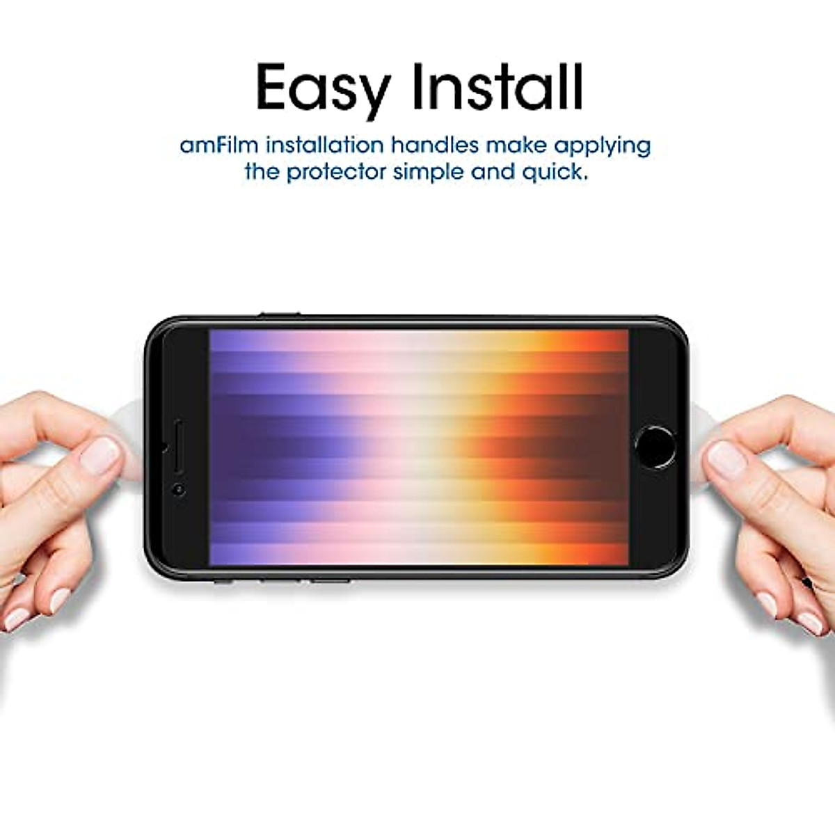 amFilm Screen Protector Compatible with iPhone SE 2 (2020 2nd)/ SE 3 (2022 3rd) Generation Tempered Glass, iPhone 8, 7, 6S, 6 (4.7") Halo Free Glass Screen Protector, 2 Pack