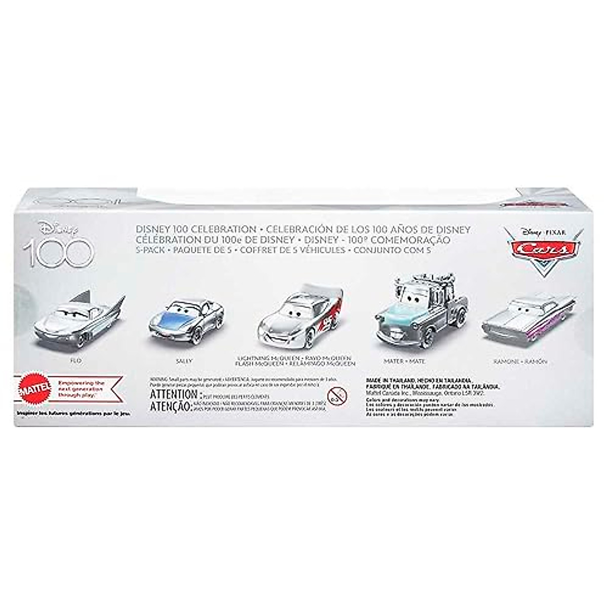 Mattel Disney and Pixar Cars Set of 5 Collectible Character Toy Cars & Trucks Inspired by Disney's 100 Years of Wonder