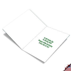 NobleWorks - 50th Big Funny Birthday Card (8.5 x 11 Inch) - Group Milestone Notecard for Year Old, Birthday Congrats from All of Us - Age Equation 50 J7195MBG-US