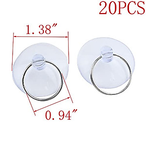 MY MIRONEY 1.38" Diameter Suction Cup with Rings Clear Suction Cup Sucker Pack of 20