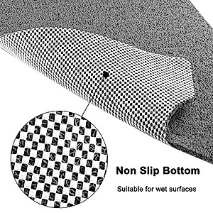 Leotruny Bath Tub Shower Mat 40 x 16 Inch Non Slip Soft PVC Loofah Bathtub Mats for Bathroom (C01-Dark Grey)