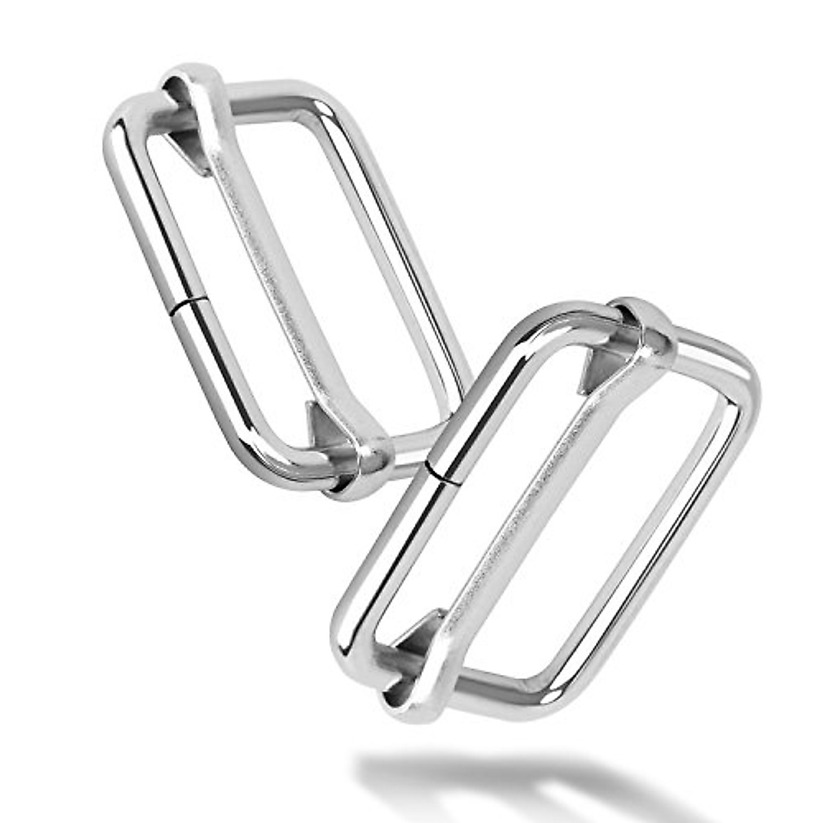 ERKOON 30 Pieces Slide BuckleMetal Triglide Slides Rectangle Adjustable Webbing Slider for Purse Making Bag Making Making DIY Accessories Silver (3/4 inch)