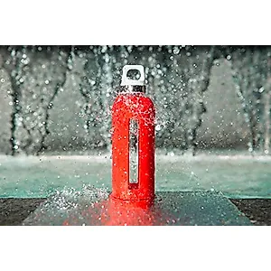 Sigg Star Water Bottle with Silicone, 29 Oz, Scarlet