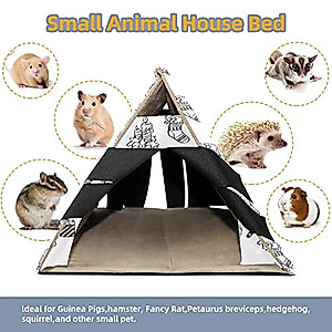 Y-DSIWX Guinea Pig Hideout Cozy Hamster House Cave for Bunny Chinchilla Hedgehog Small Animal Christmas Wreath and Candles